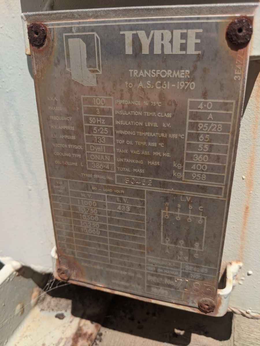 Tyree 100 KVA Transformer | J&P Group