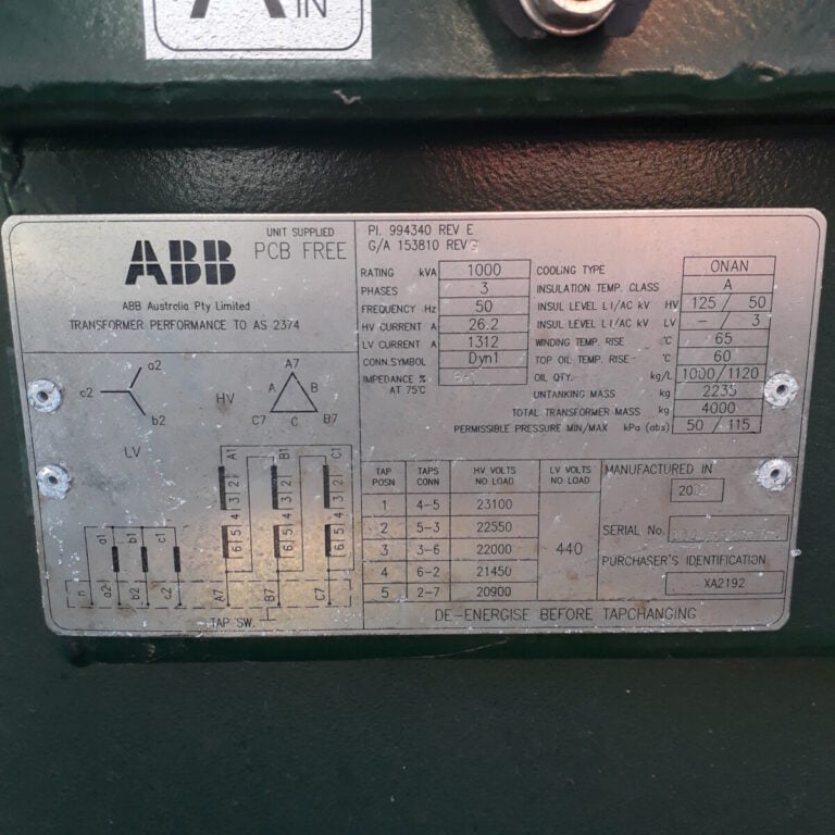 ABB 1000 kva Transformer | J&P Group
